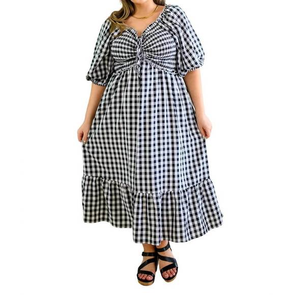 ANDREE BY UNIT | Dresses | New Andree By Unit Greenville Gingham Midi ...
